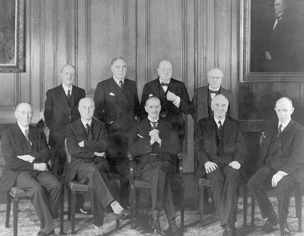 Neville Chamberlain’s War Cabinet in 1939, including Winston Churchill ...
